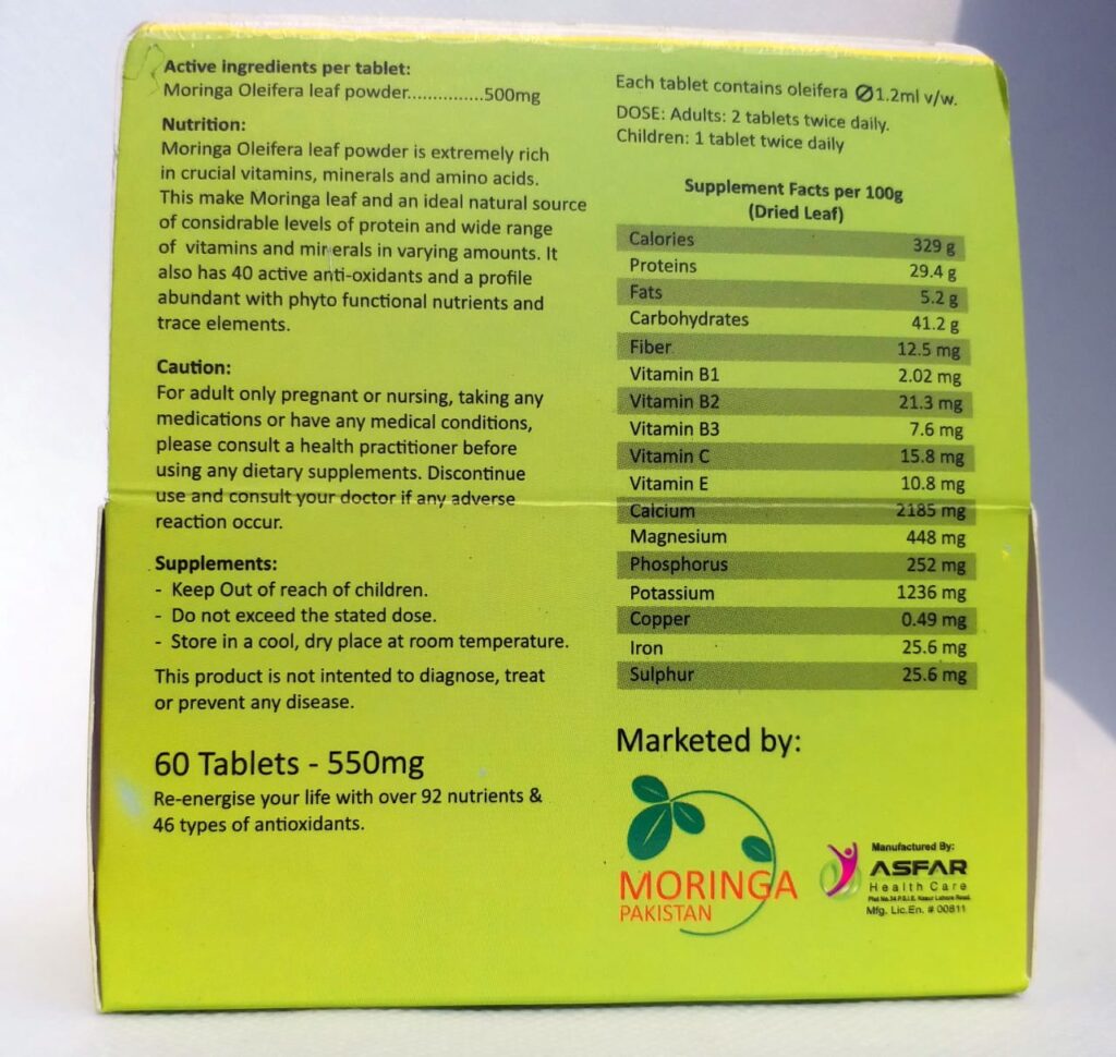 NATIVE MORINGA TABLET – Moringa Pakistan